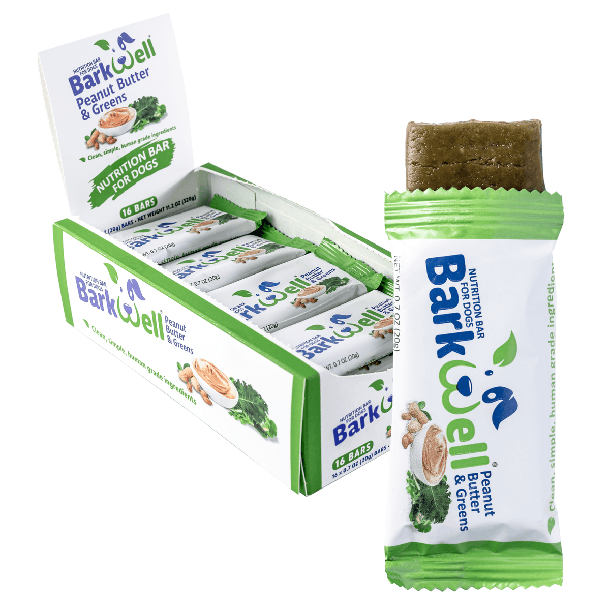 Organic Dog Food - Nutrition Bar Peanut Butter & Greens - 16 Pack ...